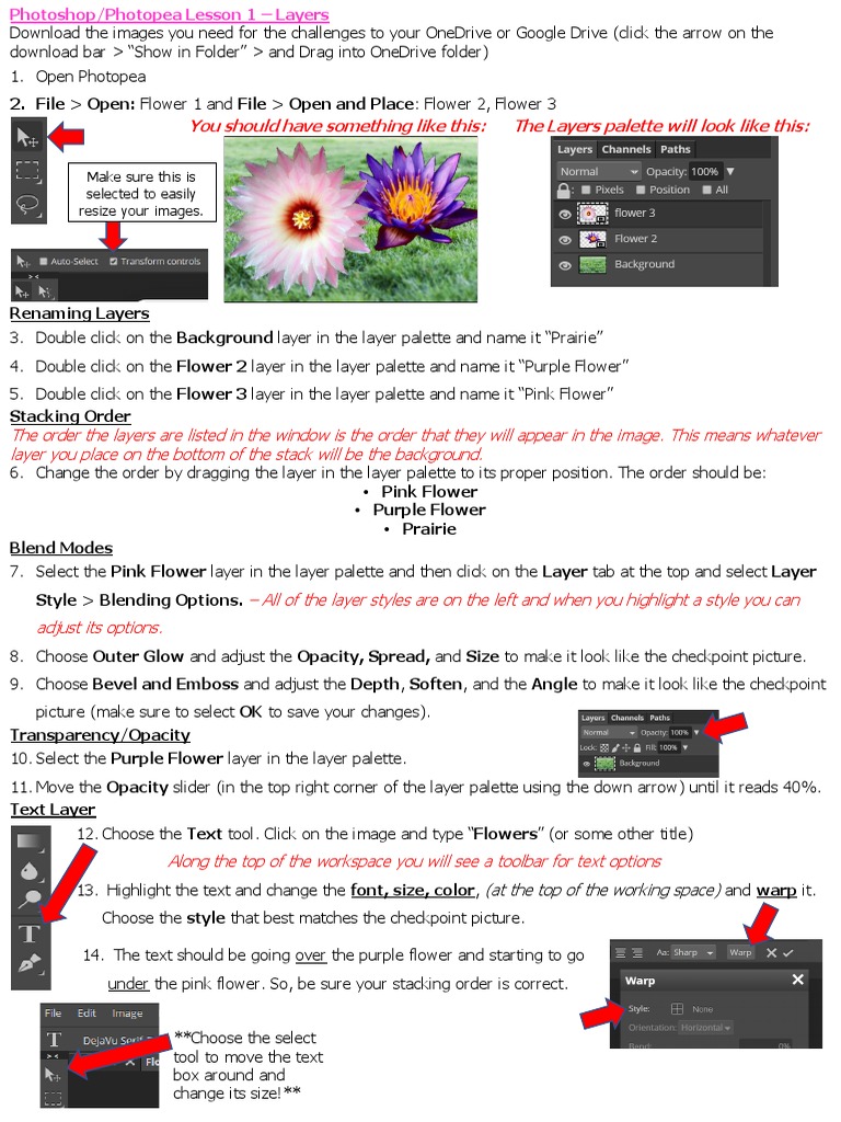 New Photopea Directions | PDF | Adobe Photoshop | Vision