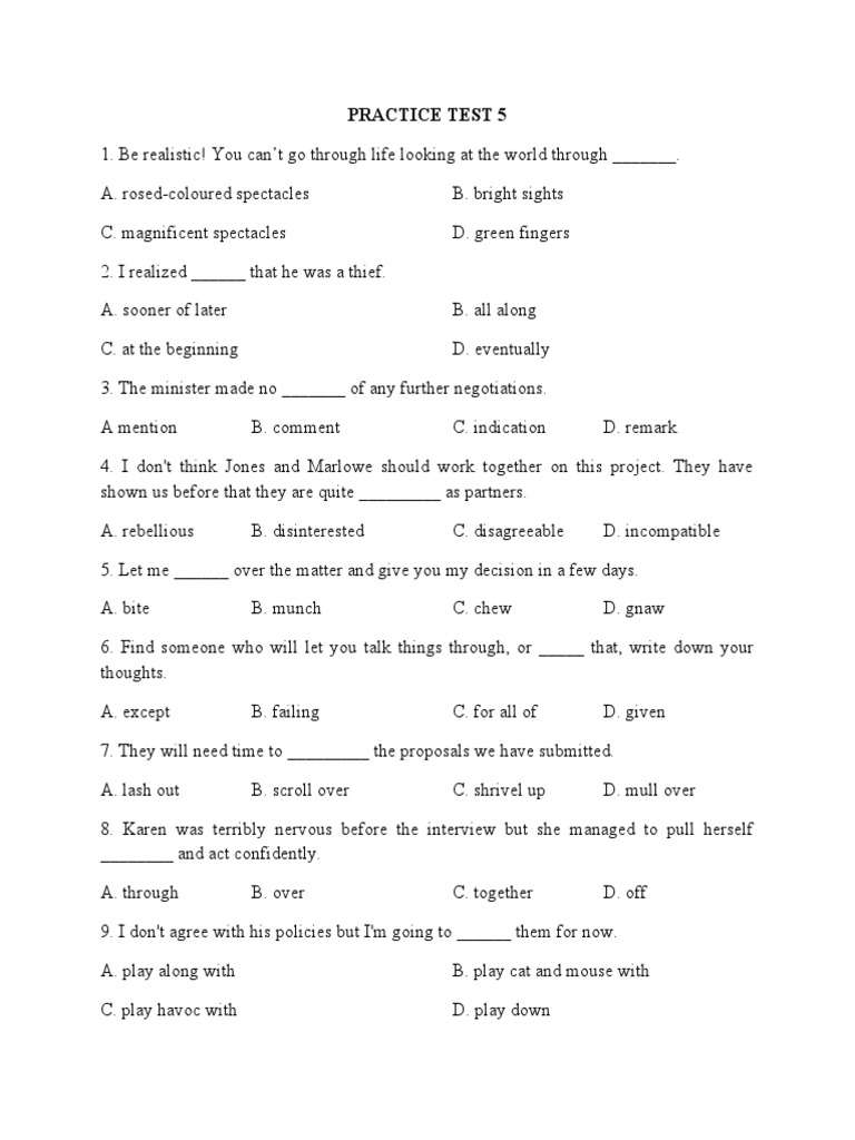 Practice Test 5 8 | PDF