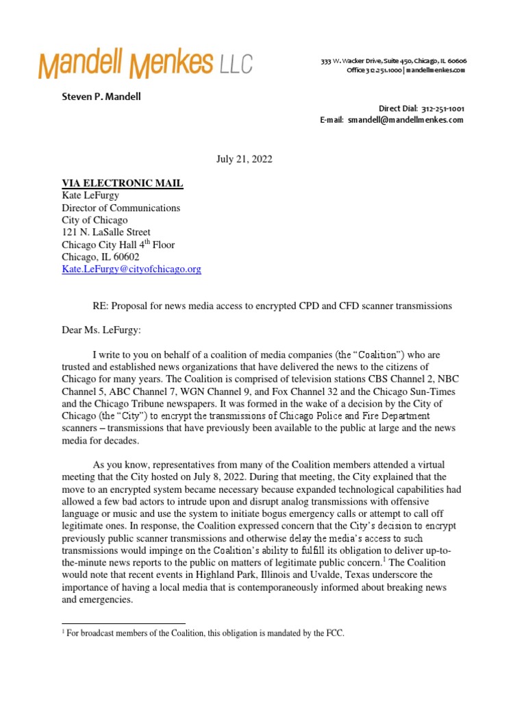 2022-07-21 Letter To Kate LeFurgy | PDF | News | News Media