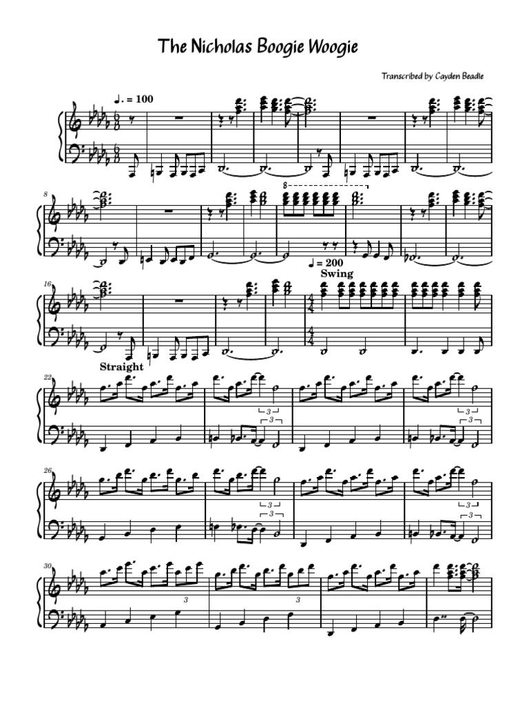 The Nicholas Boogie Woogie | PDF | Rhythm And Meter | Musicology