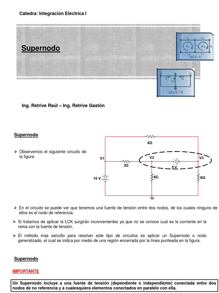 Concepto y Aplicación del Supernodo | PDF | voltaje | Electricidad