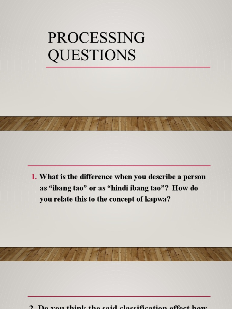 Processing Questions | PDF