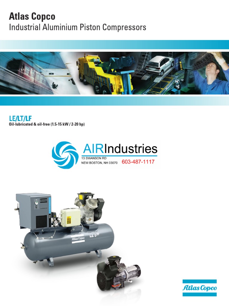 Atlas Copco LE LF LTBrochure | PDF | Piston | Engines