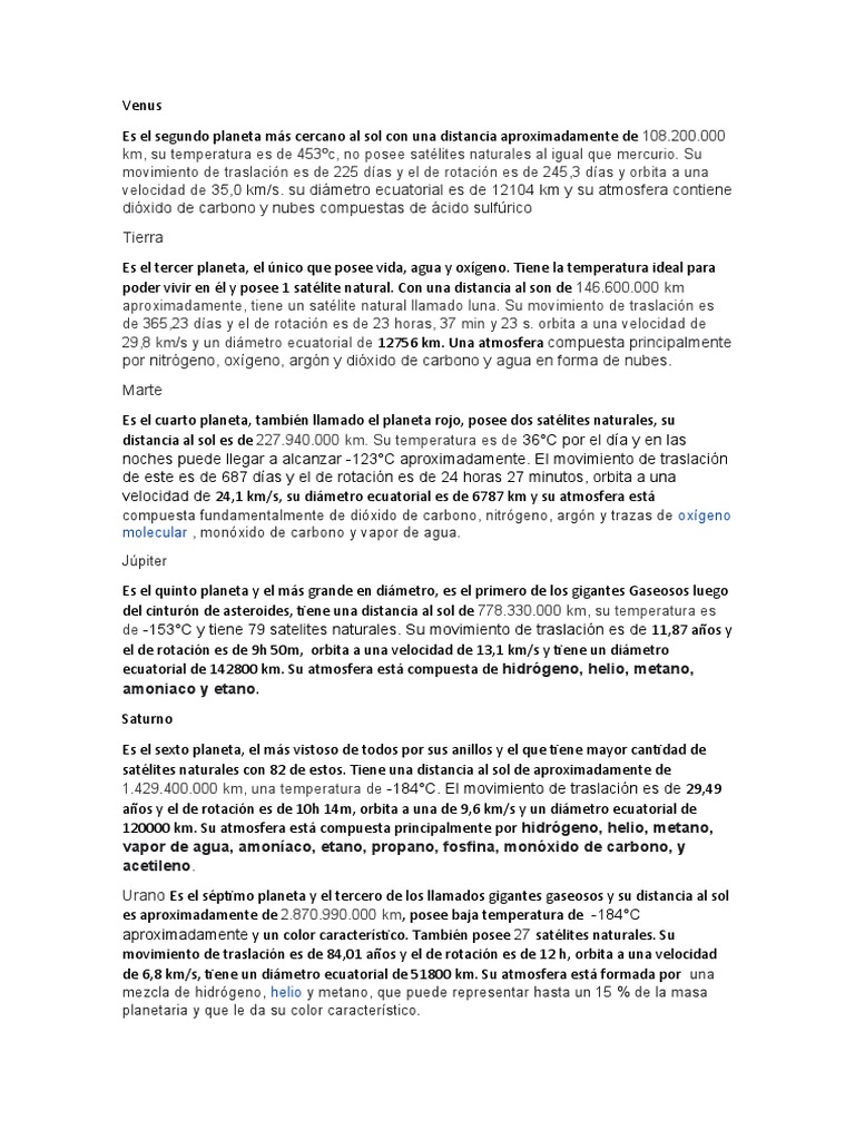 Infografia | PDF | Atmósfera | Marte