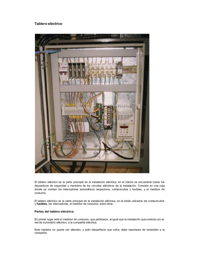 Partes y Montaje de Tableros Eléctricos | PDF | Corriente eléctrica ...