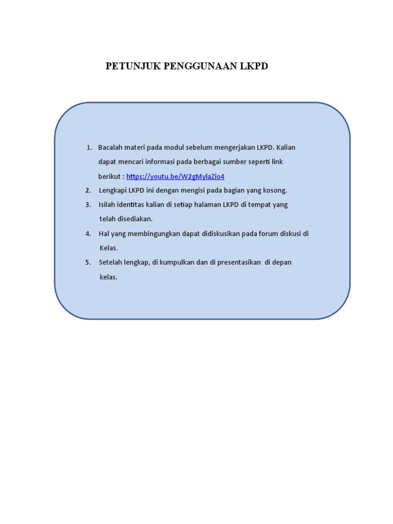 Petunjuk Penggunaan LKPD | PDF