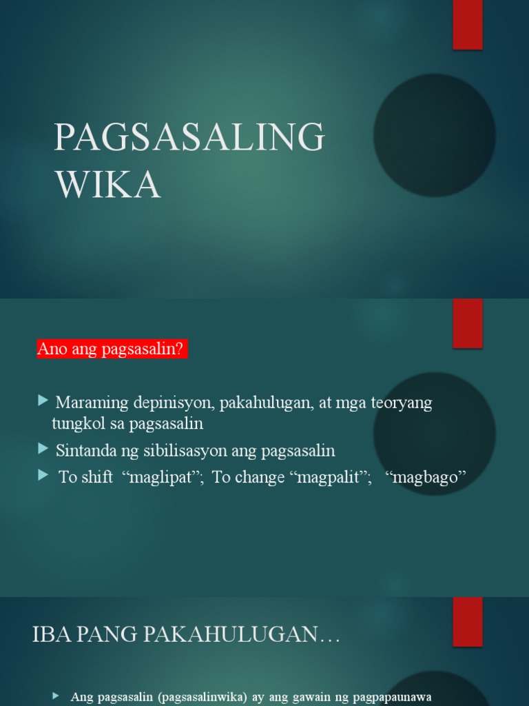 Pagsasaling Wika | PDF