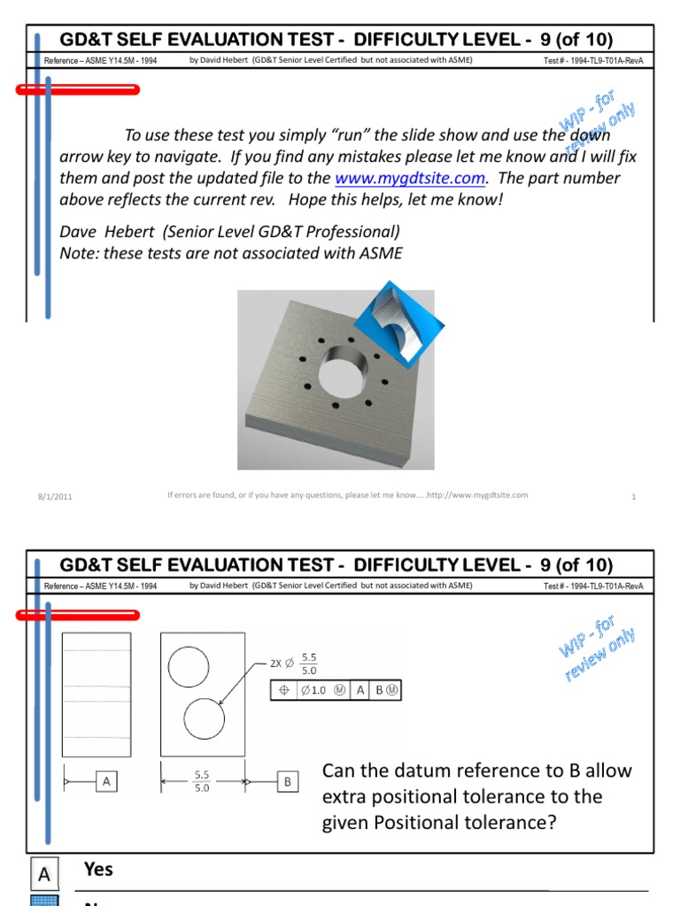 GD&T Self Evaluation Test_Level 9____9a1994-T09-T01A-RevA | Technology