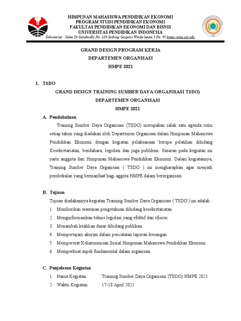 Rekap - 2 Grand Design Program Kerja | PDF