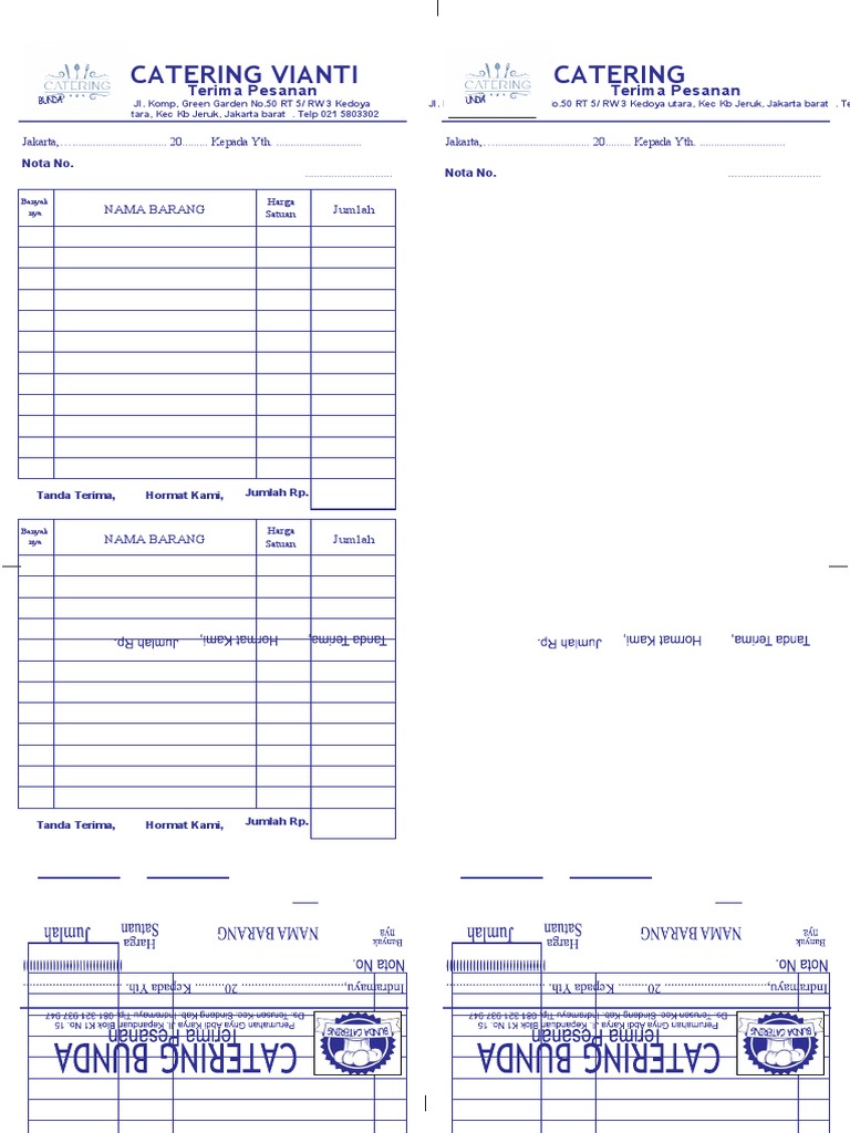 Nota Catering PDF Free | PDF