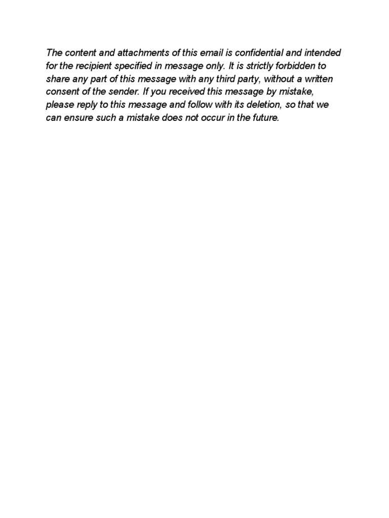 Confidentiality and Disclaimer | PDF
