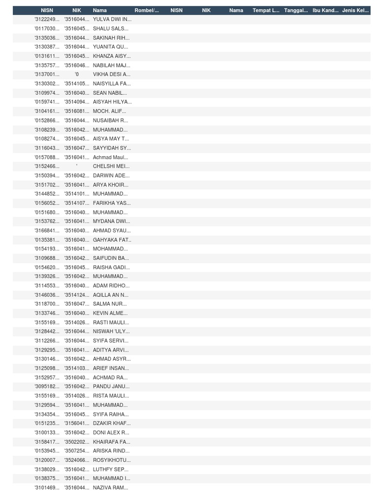Table Export Pdf 
