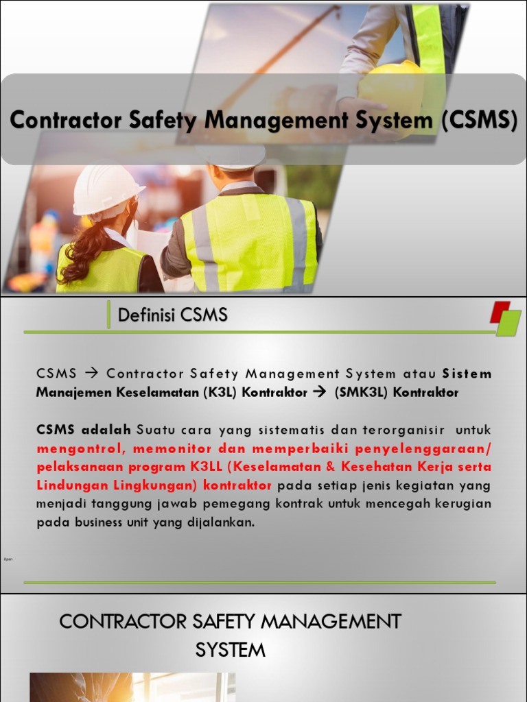CONTRACTOR SAFETY MANAGEMENT SYSTEM: ESTABLISHING STANDARDIZED HEALTH ...