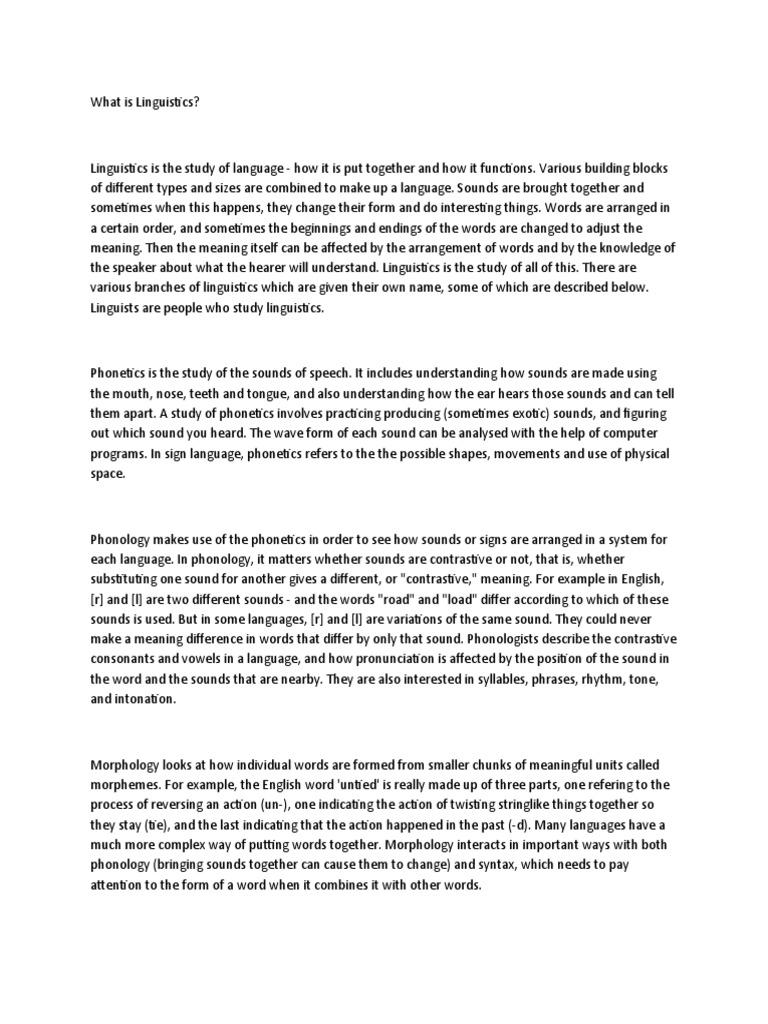 An Introduction to the Various Branches of Linguistics: Phonetics ... An Introduction to the Various Branches of Linguistics: Phonetics ...