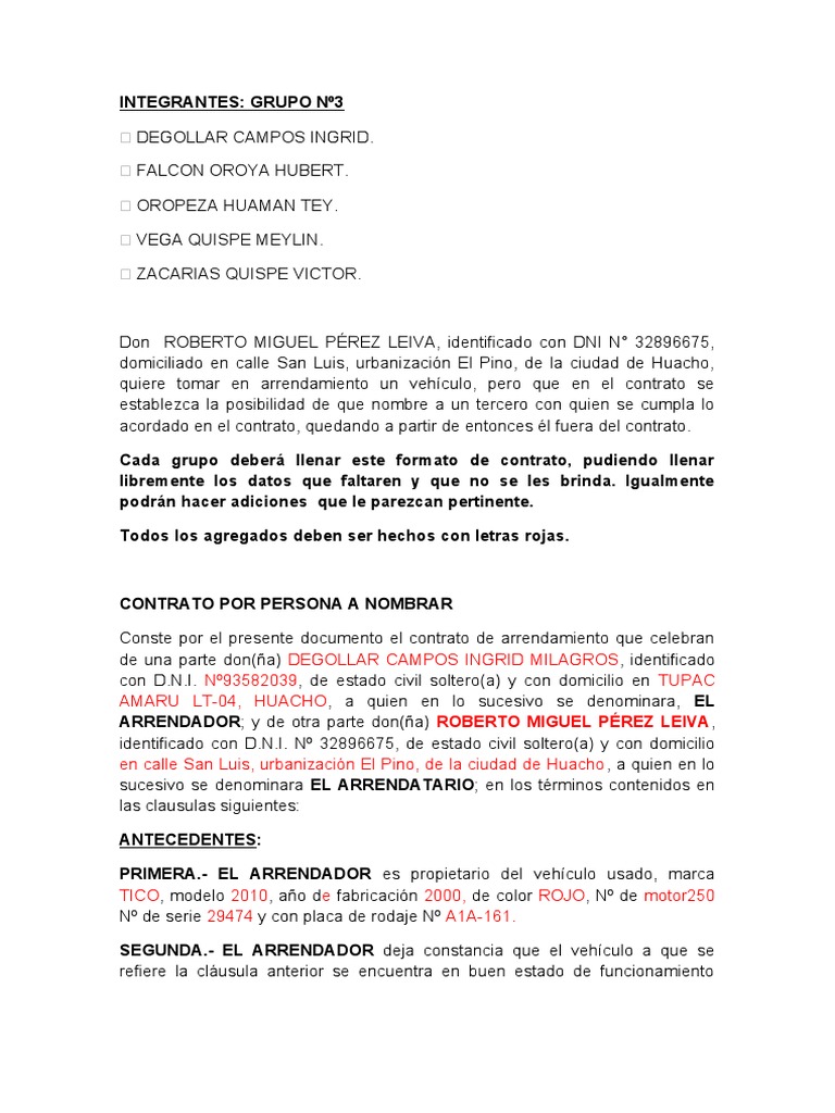 2 Contrato Por Persona A Nombrar | PDF | Derecho privado | Justicia