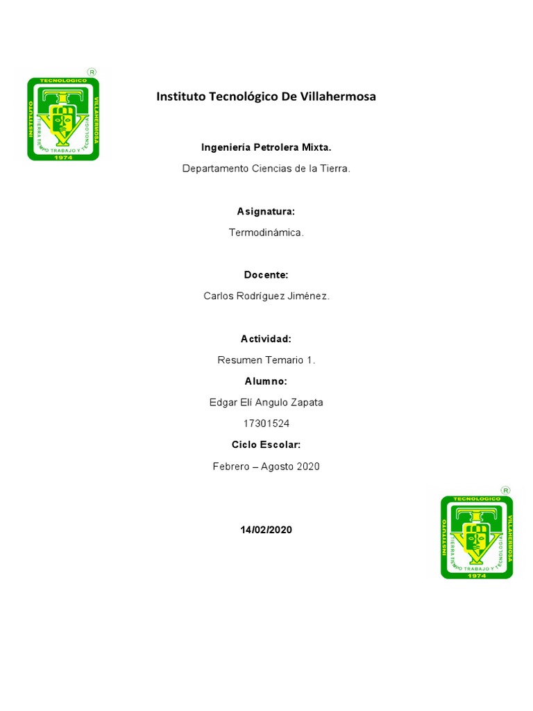 Actividad 1.1 - Angulo Zapata - Edgar Eli | PDF | Termodinámica | Presión