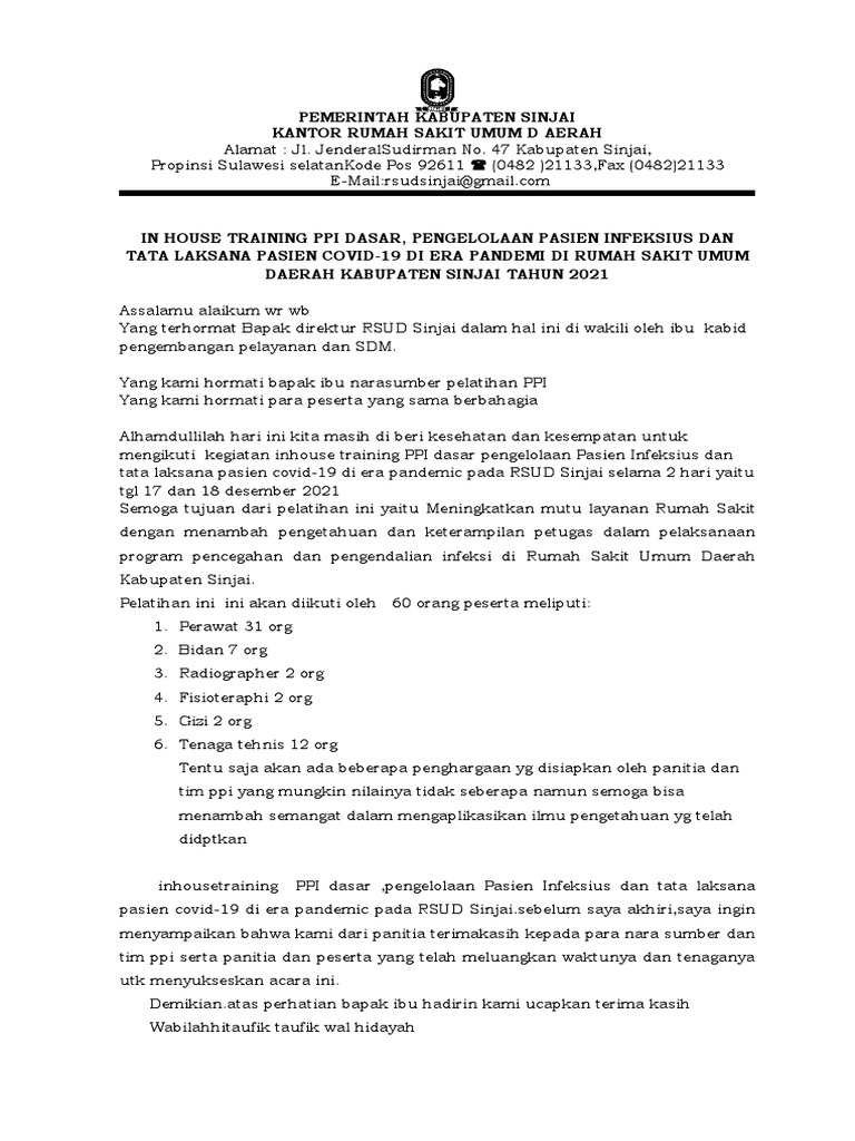 Tor in House Training Ppi | PDF | Pengembangan Diri | Sains & Matematika