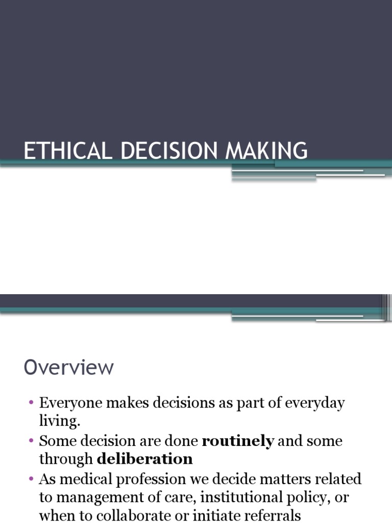 7ethical Decision Making - Studs | PDF | Morality | Decision Making
