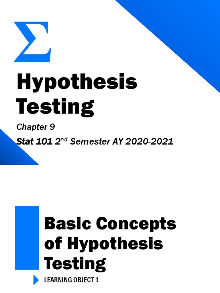 Chapter 9 - Hypothesis Testing | PDF | Type I And Type Ii Errors | P Value