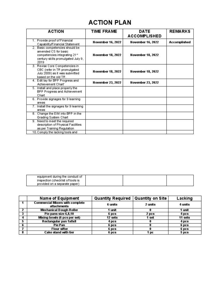 BPP Action Plan | PDF