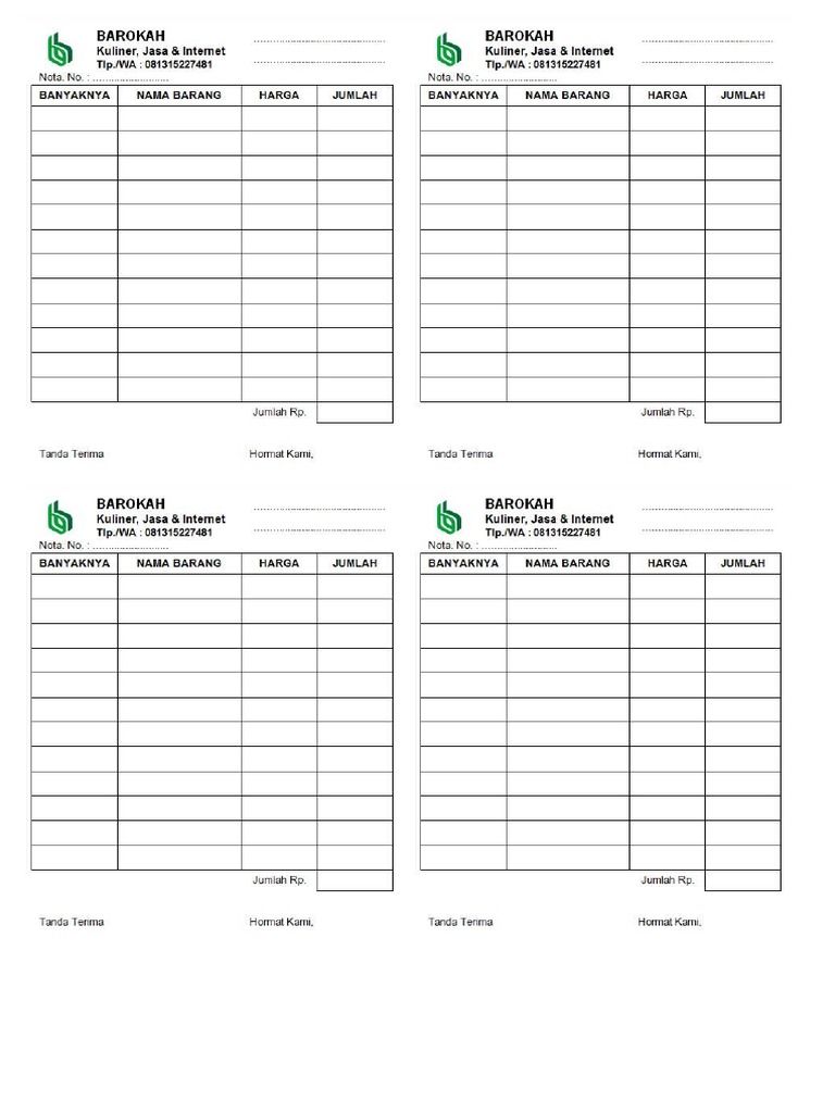 Nota Barokah Fix | PDF