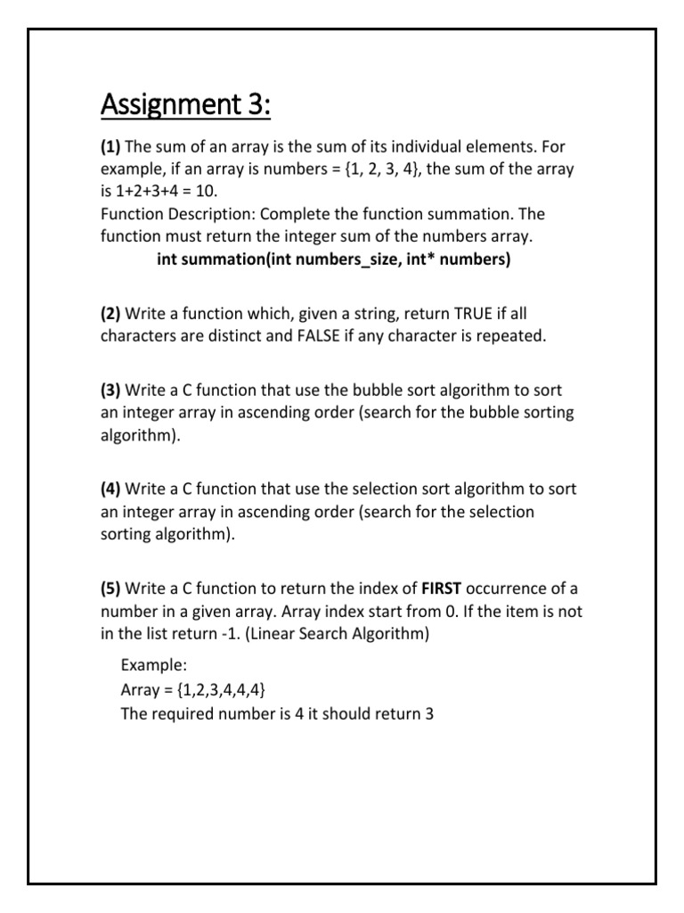 Assignment 3 | Download Free PDF | Summation | Array Data Structure