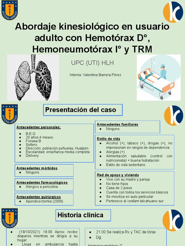 Abordaje Kinesiológico en Usuario Adulto Con Hemotórax D ...