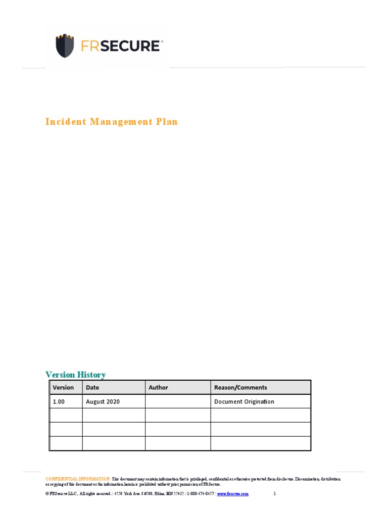 Incident Response Plan Template | PDF | Security | Computer Security