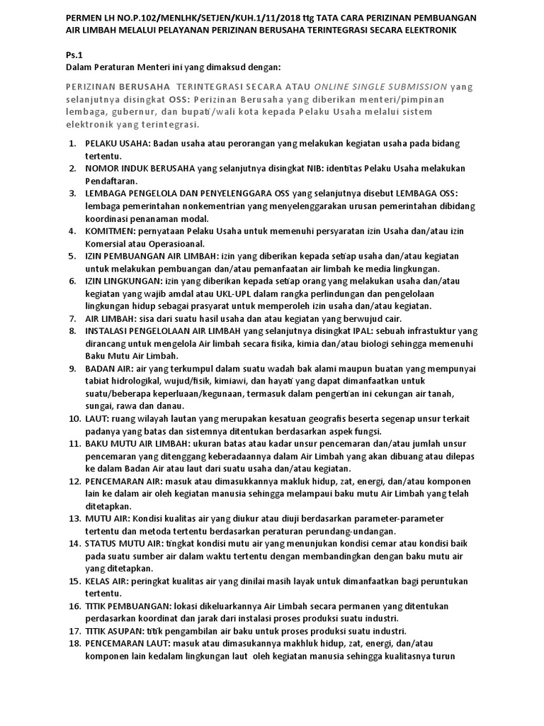 Tata Cara Perizinan Pembuangan Air Limbah | PDF Tata Cara Perizinan Pembuangan Air Limbah | PDF