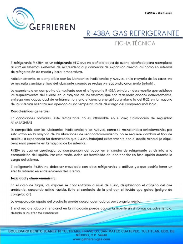 Ficha 438a 2 | PDF | Lubricante | Refrigeración