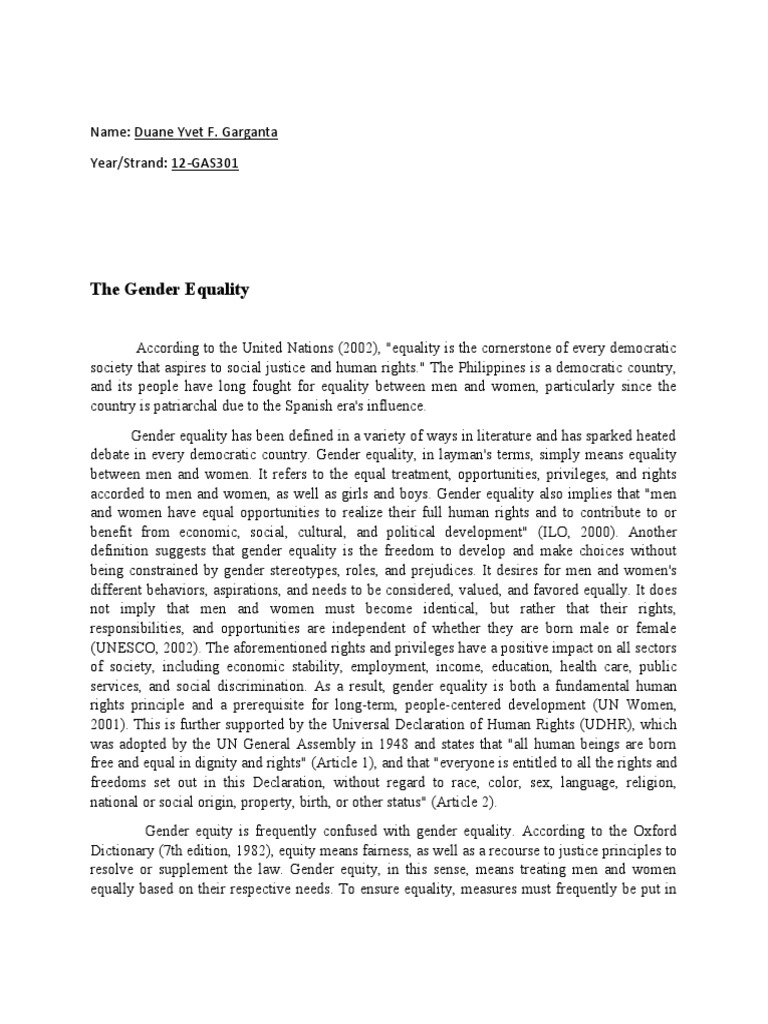 Understanding Gender Equality Concepts | PDF | Gender Studies | Gender