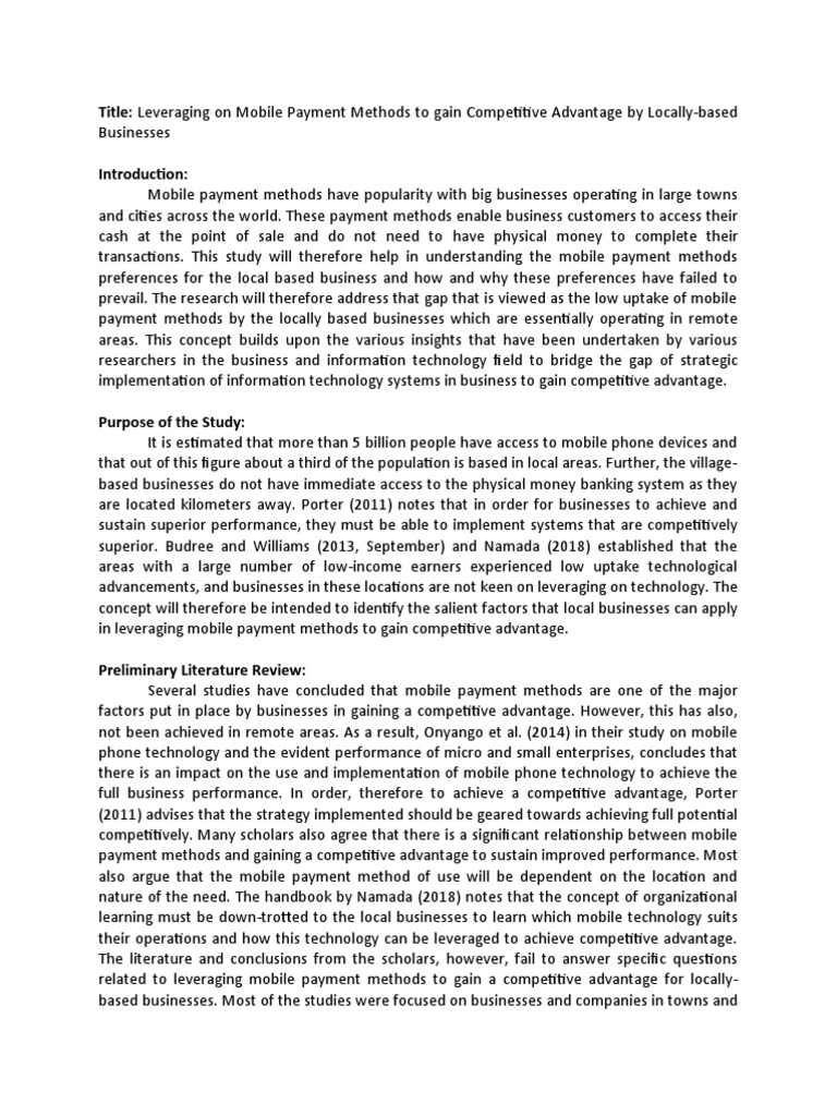 Sample Concept Paper | PDF | Competitive Advantage | Science