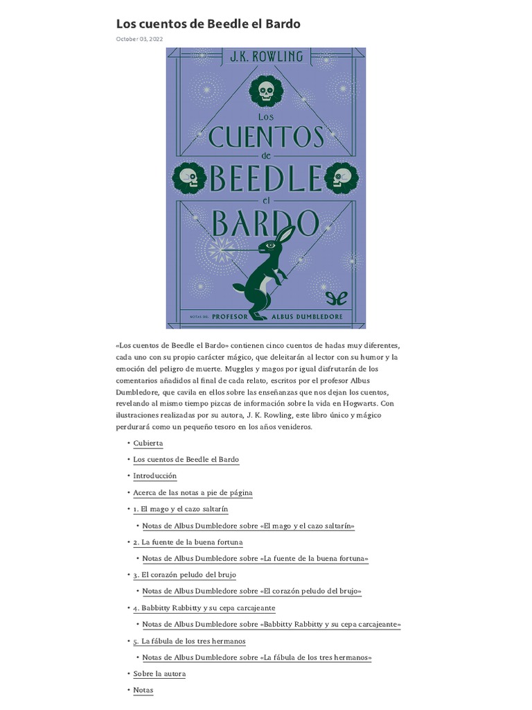 Cuentos Mágicos de Beedle el Bardo | PDF