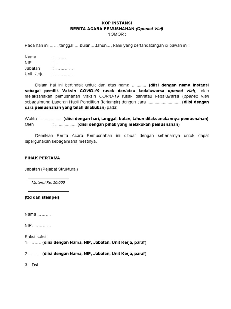 Format BAP (Opened Vial) | PDF