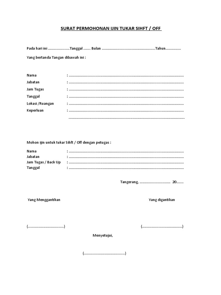 Surat Tukar Sihft | PDF