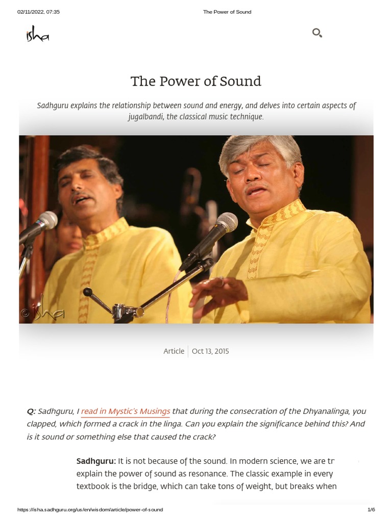 Energy Is The Basis of Sound | PDF | Singing