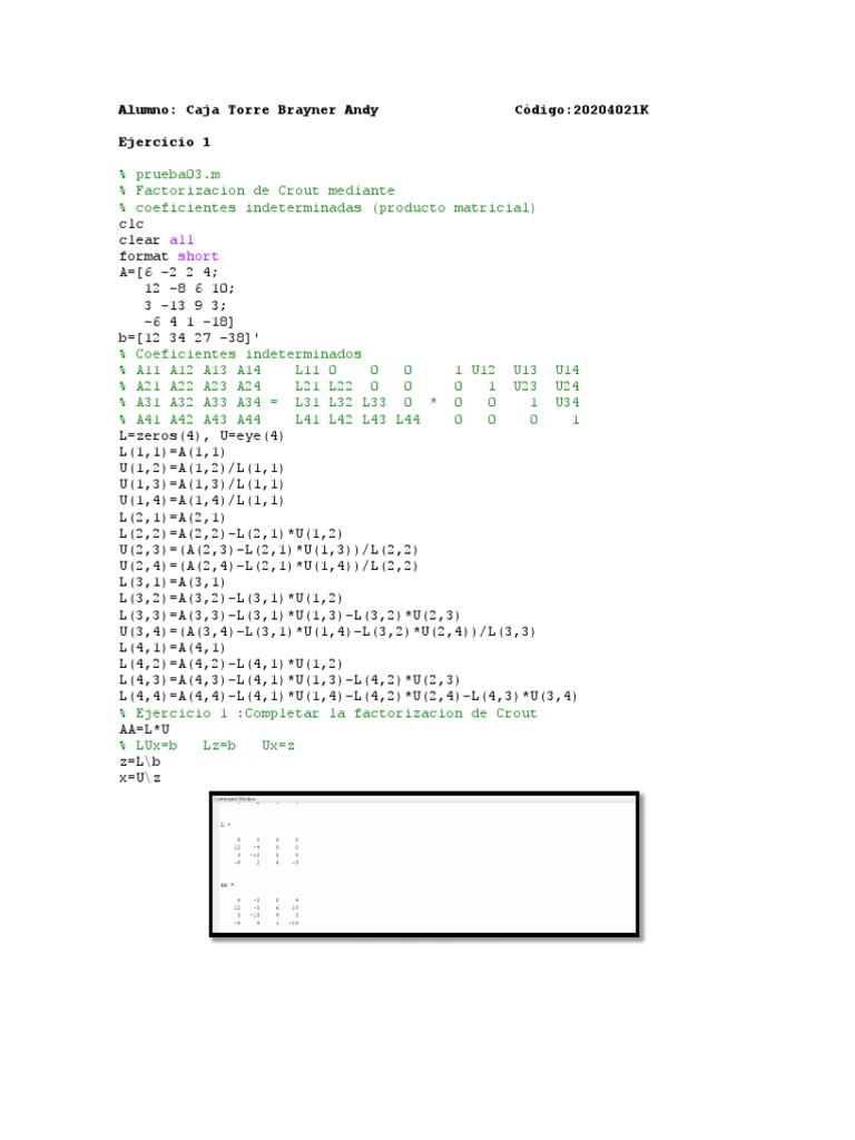 Lab04-Caja Torre Brayner Andy | PDF | Álgebra | Álgebra lineal