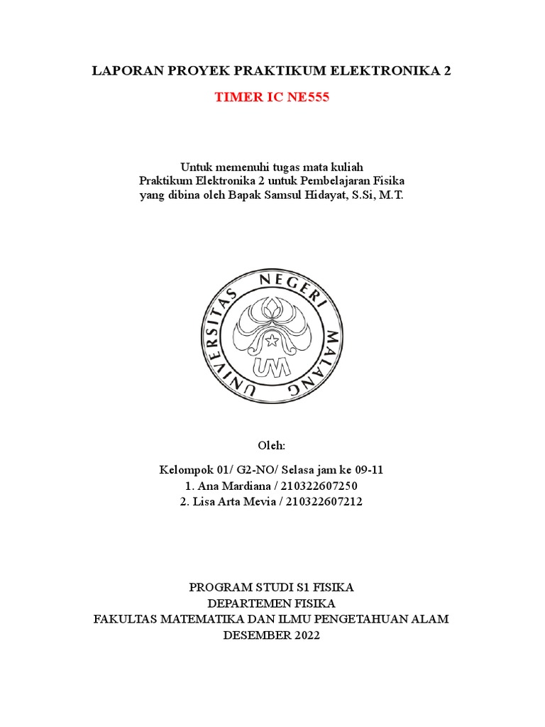 LAP PrakElk2 G2NO 01 Ana Lisa R01 1222 | PDF