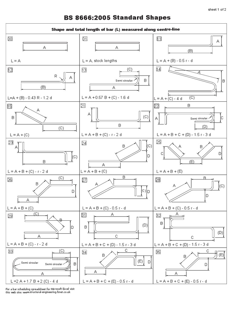 3A. BS 8666 2005 Shapes | PDF | Microsoft Excel | Software