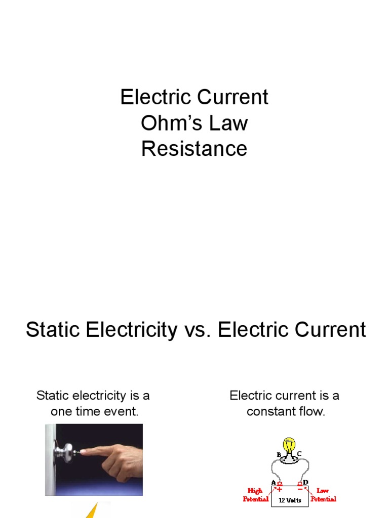Electric Current Ohms Law Resistance | PDF | Voltage | Electrical ...