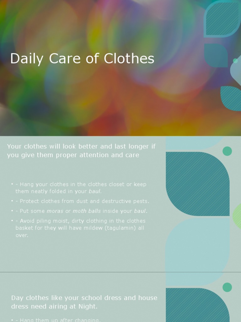 REPORT For GFD (Daily Care of Clothes) | PDF | Clothing | Materials