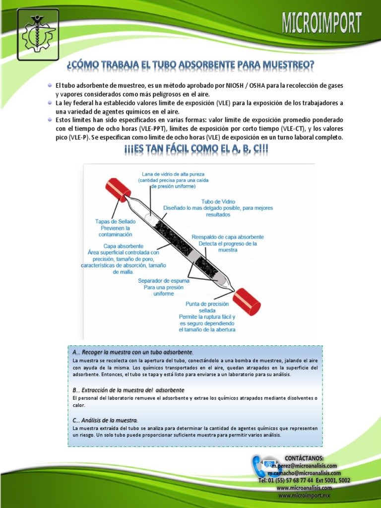 Tubos Adsorbentes Ficha Tecnica P | PDF
