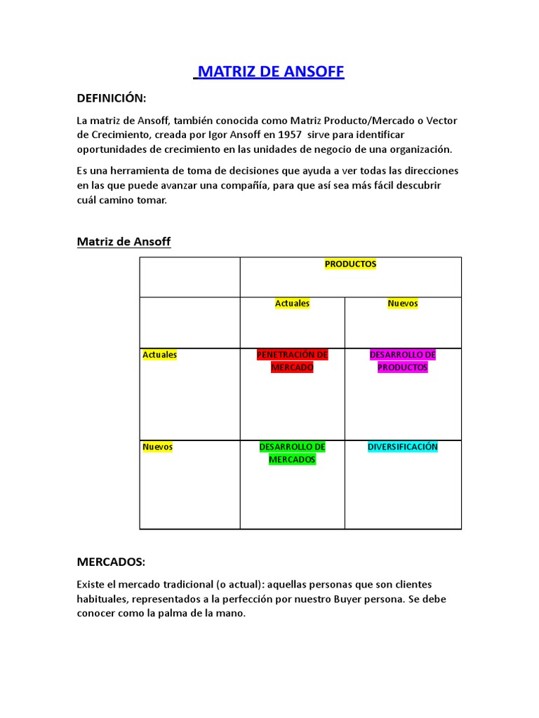 Matriz de Ansoff: Estrategias y Ejemplos | PDF | Apple Inc. | Coca Cola