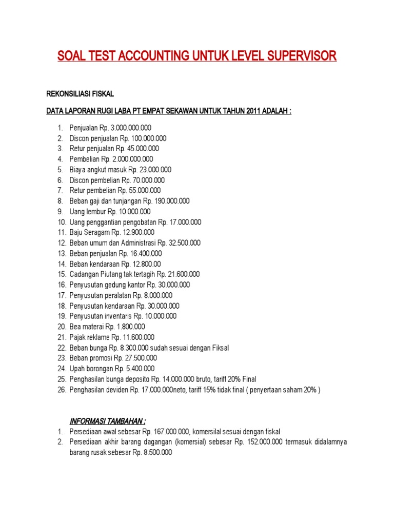 Materi Test Fat Supervisor - New | PDF