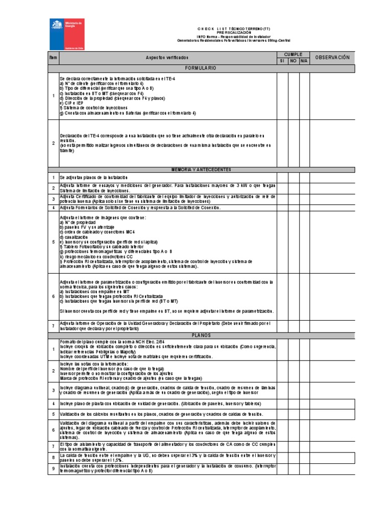 Checklist Te4 FV TT-2020-V4 | PDF | Corriente continua | Corriente ...