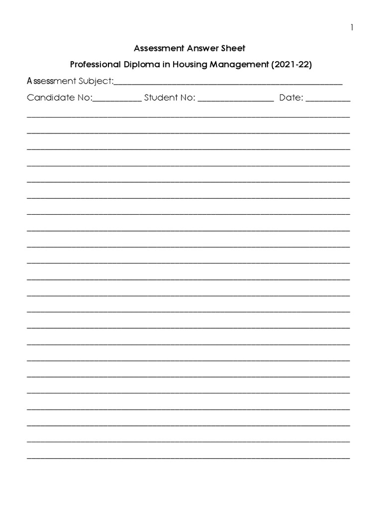 Assessment Answer Sheet | PDF | Finance & Money Management