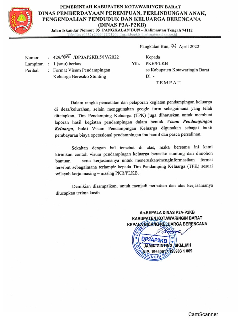 Format Visum Pendampingan Keluarga Beresiko Stunting - 220531 - 093512 | PDF