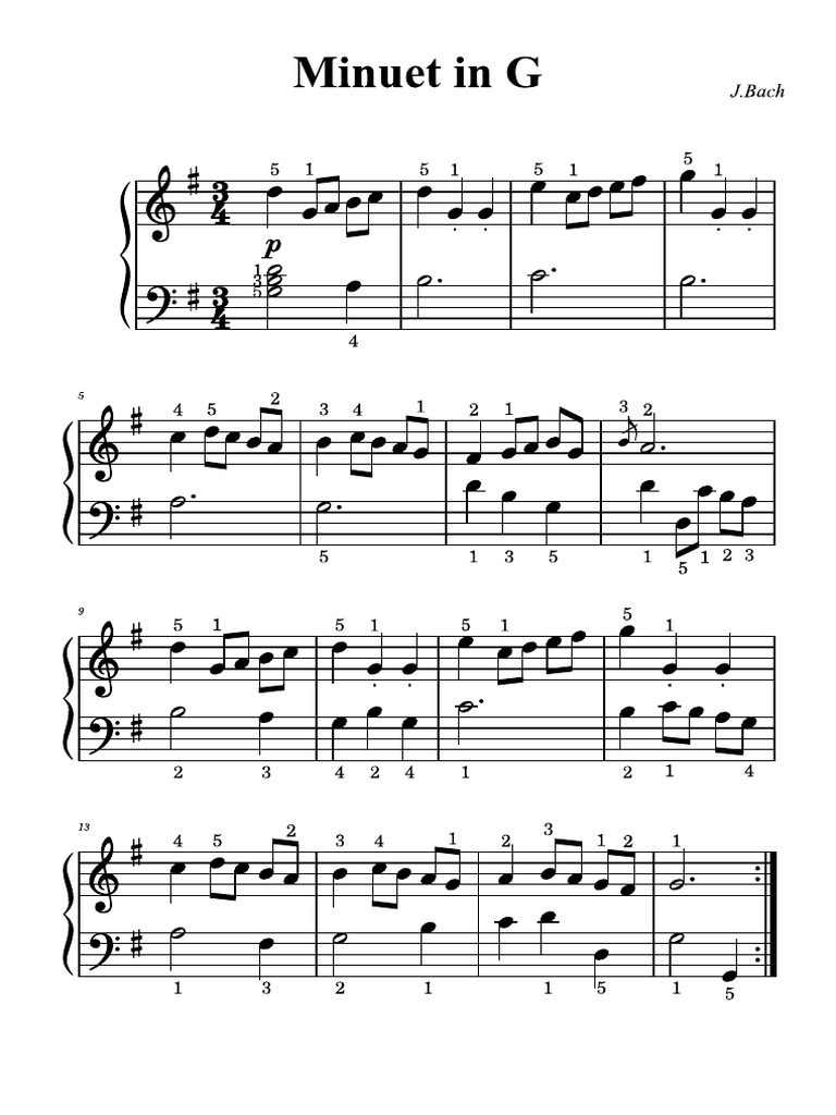 Minuet in G | PDF