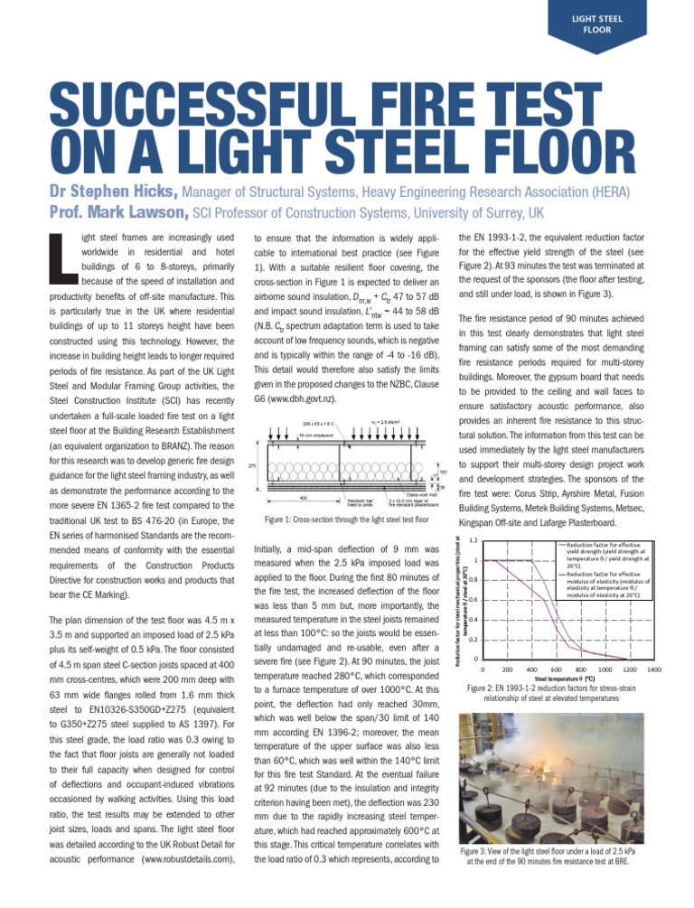 Fire Resistance of Light Steel Frames | PDF | Drywall | Building ...