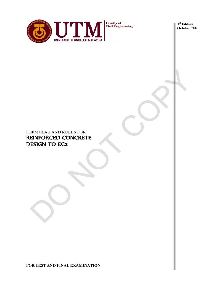 Design Formula For EC2 Version 04 UTM | PDF